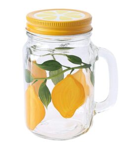 grant howard 52140 lemons hand painted mason mug, 22 oz.