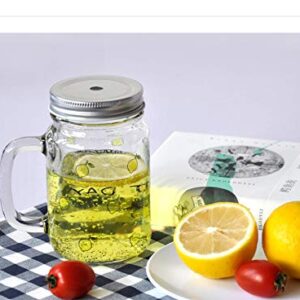 Mason Blank Sublimation transparent clear glass Jar Mugs 430ml with glass handles and straw drinking heat dye transfer 2 pieces