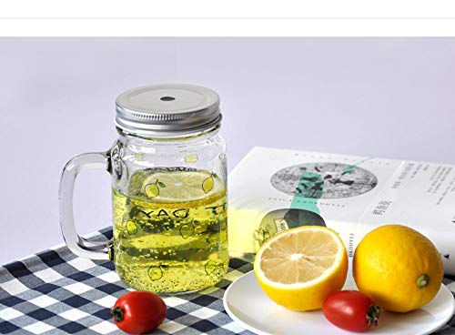 Mason Blank Sublimation transparent clear glass Jar Mugs 430ml with glass handles and straw drinking heat dye transfer 2 pieces