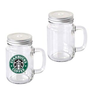 Mason Blank Sublimation transparent clear glass Jar Mugs 430ml with glass handles and straw drinking heat dye transfer 2 pieces