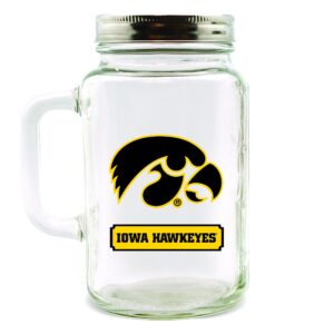 ncaa iowa hawkeyes 30oz glass mason jar