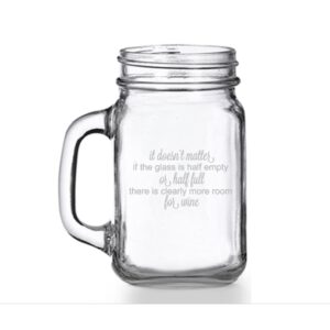 chloe and madison glass half empty or full glass mason jar mug