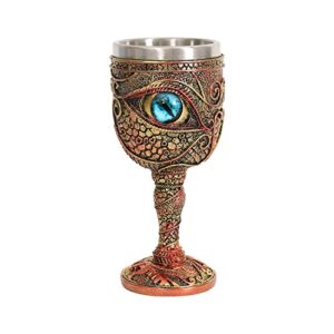 ottalent stainless steel the eye of the dragon wine goblet chalice,dungeons and dragons medieval dragonwine cups 7oz.men’s gift (blue eyes)