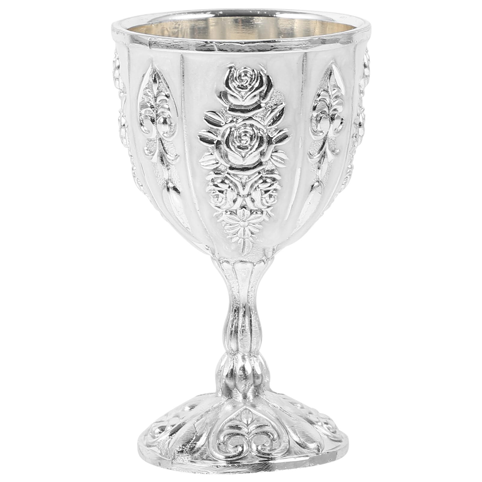 ULTNICE Chalice Goblet Cups Vintage Sliver Chalice of King Arthur Medieval Gothic Goblet Sculpture Metal Liqueur Goblet For Home Bar Wedding (2.76x1.38x1.54inch/7x3.5x4cm)