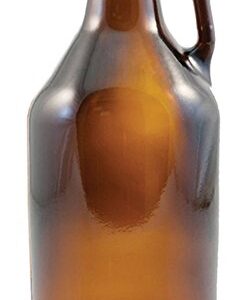 FastRack Set of 6 - 1/2 gal (64oz) Amber Beer Growlers - Comes with 12 Extra Poly Seal Caps