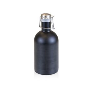 stainless steel 64-ounce beer growler by legacy - a picnic time brand, black matte finish