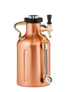 growlerwerks ukeg carbonated growler-great gift for beer lovers, 64 oz, copper