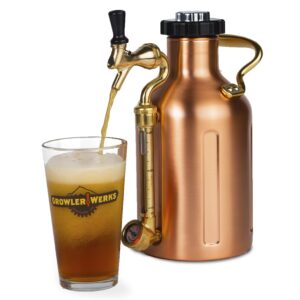 GrowlerWerks uKeg Carbonated Growler-Great Gift for Beer Lovers, 64 oz, Copper