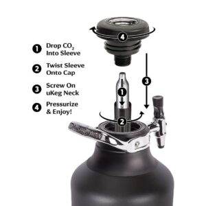 GrowlerWerks uKeg Go Carbonated Growler Beer Gift and Craft Beverage Dispenser for Beer, Soda, Cider, Kombucha and Cocktails, Amazing Gift for Beer Lovers,128 oz, Tungsten