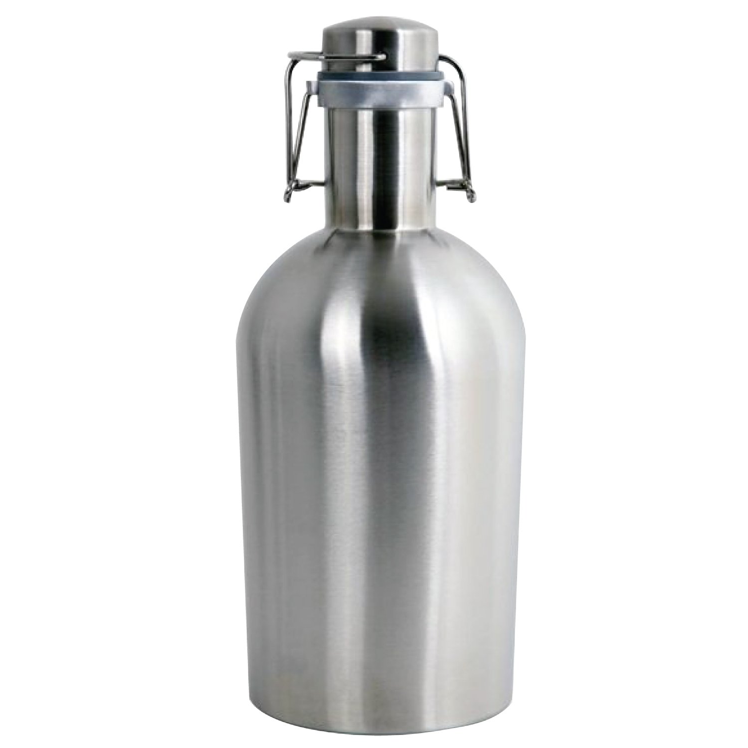 Thirsty Rhino Remba, 64 oz Stainless Steel Beer Growler Jug, Brushed Silver (Set of 1)