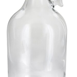 FastRack 64 oz Growler, 1/2 Gallon Glass Beer Growler, Half Gallon Glass Jug, 1/2 Gallon Glass Jug, Set of 6, Comes with 12 Extra Poly Seal Caps & Twin Bubble Airlock and Carboy Bung (Pack of 2)