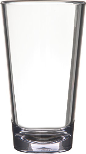 Carlisle FoodService Products Alibi Round Glass Clear Glass for Restaurants, Catering, Kitchens, Plastic, 16 Ounces, Clear