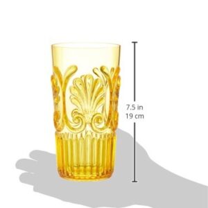 Le Cadeaux Fleur Ice Tea Glass, Yellow