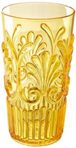 le cadeaux fleur ice tea glass, yellow