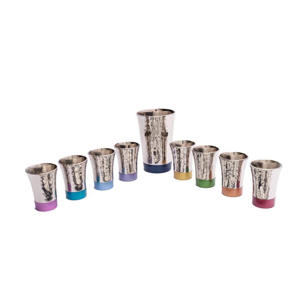 Yair Emanuel Hammer Work Kiddush Cup & Fountain Set