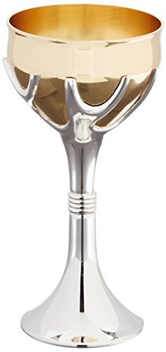 Rite Lite Tree of Life Kiddush Cup, Gold/Silver Shabbat Luxury Kiddush Goblet Chanukah 6.5" Comes with A Beautiful Box Hanukkah