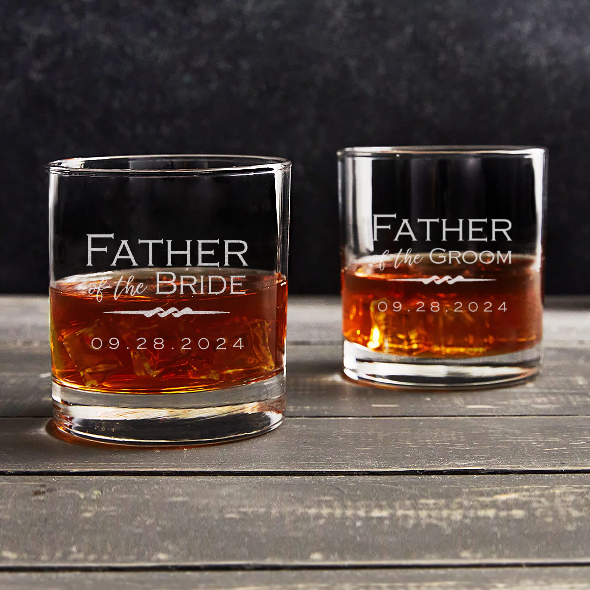 Lifetime Creations Personalized Father of the Bride Whiskey Glass 10.5 oz - Engraved Old Fashioned Rocks Glass Wedding Gift for Dad, Scotch Glass, Dishwasher Safe