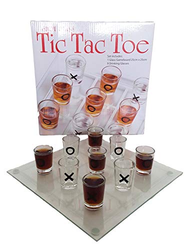 Dondor Enterprises Tic Tac Toe Shot Glass Drinking Game, Beer Bottle Opener Cap Game, His & Hers Wine Cork & Beer Cap Shadow Box (TIC TAC TOE)