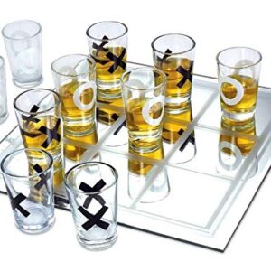 Dondor Enterprises Tic Tac Toe Shot Glass Drinking Game, Beer Bottle Opener Cap Game, His & Hers Wine Cork & Beer Cap Shadow Box (TIC TAC TOE)