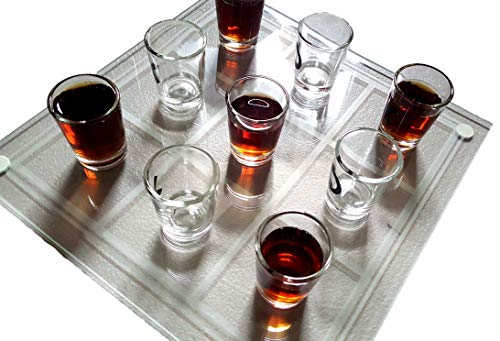 Dondor Enterprises Tic Tac Toe Shot Glass Drinking Game, Beer Bottle Opener Cap Game, His & Hers Wine Cork & Beer Cap Shadow Box (TIC TAC TOE)