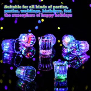 24 Pack Light Up Cups, Party Cups Halloween Cups Glowing Party Cups Led Cups Light up Shots Glasses for Party Fun Cups Glow in The Dark Party Favor Supplies for Kids Adults Birthday Thanksgiving Xmas