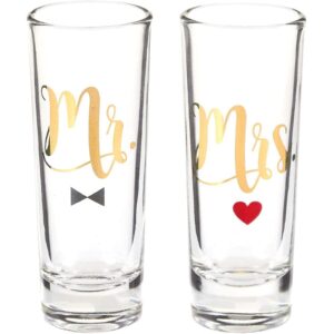 blue panda 'mr & mrs' shot glasses - a perfect engagement gift for the happy couple