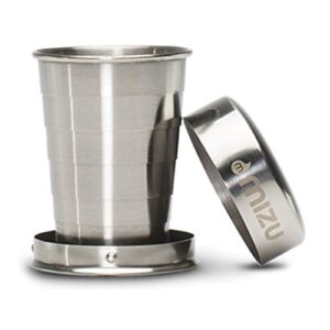 mizu - collapsible shot glass | 2 oz. stainless steel | bpa free (w02amzasgns)