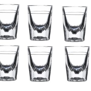 Libbey 5126/A0007 Fluted Whiskey/Shot Glass 2 oz with 1 oz Capacity Line, SET of 6 w/Bonus FDL Picks