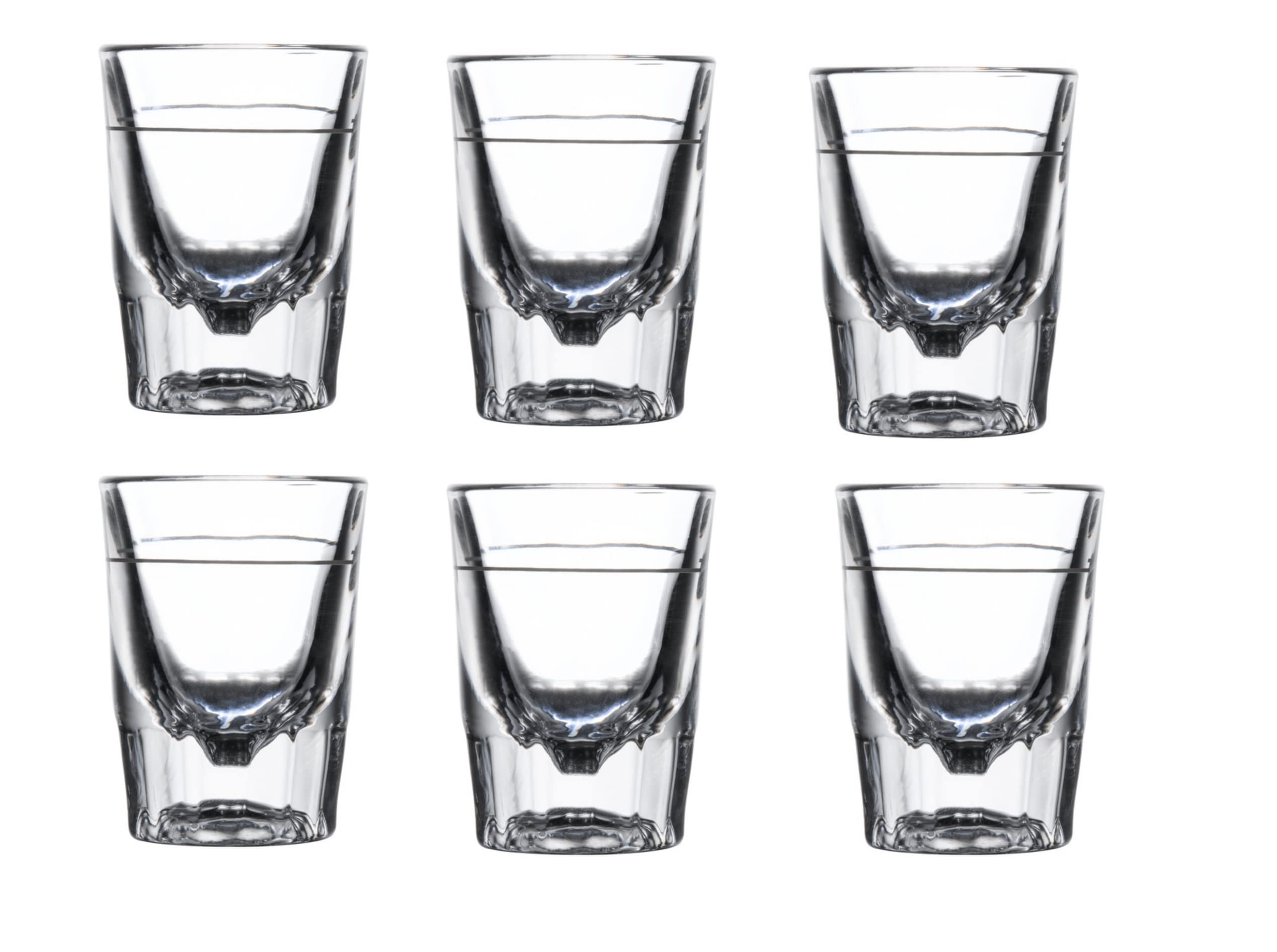 Libbey 5126/A0007 Fluted Whiskey/Shot Glass 2 oz with 1 oz Capacity Line, SET of 6 w/Bonus FDL Picks