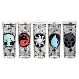 bioworld magic: the gathering mana symbol shot glasses 5-pack