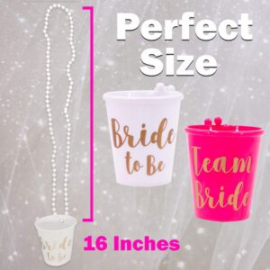 Upper Midland Products 20 Bachelorette Party Shot Glasses Necklace, Team Bride Supplies