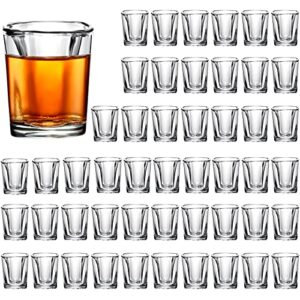 50 pack 2.2 ounce shot glasses bulk heavy base shot glass set square shot glasses clear shot glasses for vodka whiskey wine beer espressos liquors family party