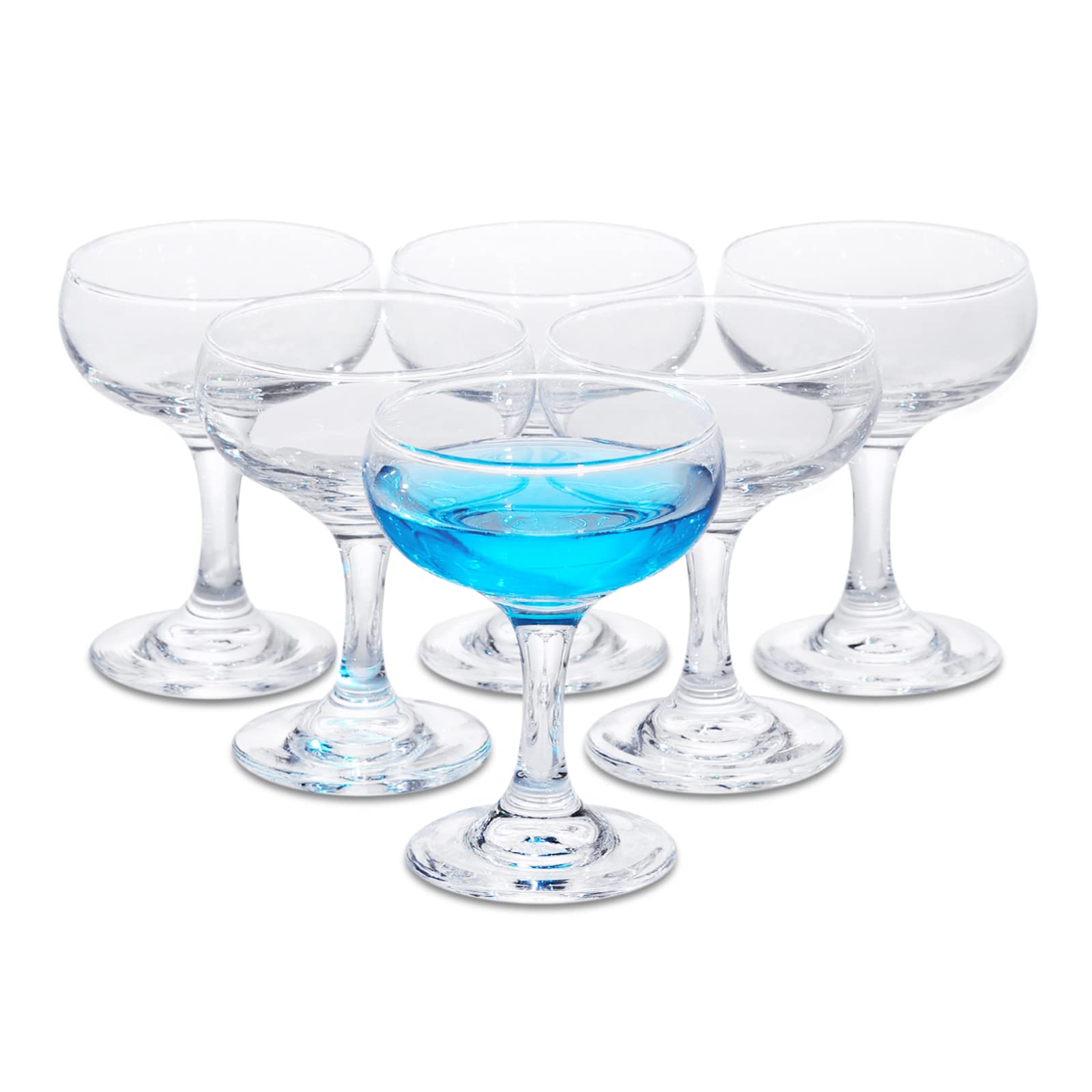 Valeways Shot Glasses, 4oz Cocktail Glasses Set of 6/True Coupe Glasses/Martini Glasses/Margarita Glasses/Daiquiri Glasses