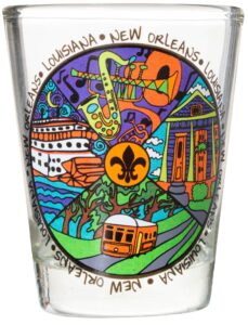 new orleans louisiana iconic multicolor souvenir shot glass