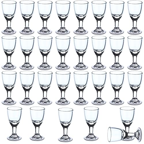 Ioffersuper 30-Pack Shot Glasses Set, 15 ml/0.5 oz Mini Shot Glasses with Stem, Mini Wine Glasses, Thickness Glass