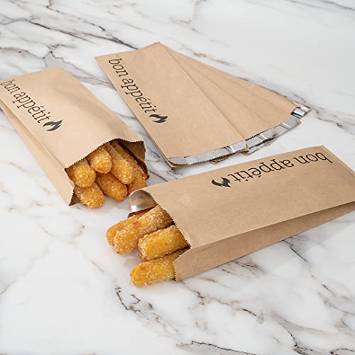 Restaurantware Bag Tek 4.5 x 11.6 Inch Foil Food Bags 100 Pint Size Hot Dog Wrappers - Greaseproof Non Vented Kraft Paper Hot Food Wraps Disposable For To Go Meals