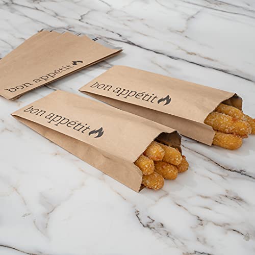 Restaurantware Bag Tek 4.5 x 11.6 Inch Foil Food Bags 100 Pint Size Hot Dog Wrappers - Greaseproof Non Vented Kraft Paper Hot Food Wraps Disposable For To Go Meals