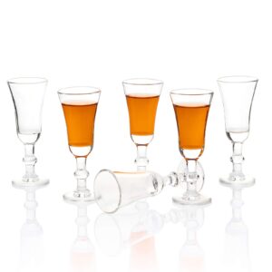 cordial glasses,1 oz lead-free limoncello glasses, clear aperitif glasses set of 6