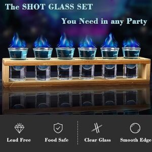 LINALL Shot Glasses 12pcs Shot Glass Set 1oz/30ml Shot Glass Holder Heavy Base for Whisky Tequila 12 Shot Glass Serving Tray (12pcs)