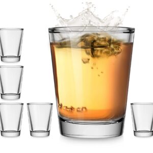 LUXU Shot Glass 1.5 Fl.oz,Heavy Base Shot Glasses set of 12, Clear Small Glass Set for Cocktail,Whiskey, Tequila, Vodka,Mini Drinking Cups for Espresso.