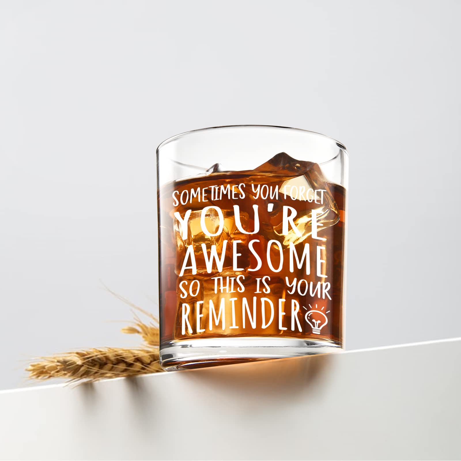 DAZLUTE Thank You Gifts for Men, Sometimes You Forget You're Awesome Whiskey Glass, Appreciation Gift Inspirational Gift Encouragement Gift for Men Coworker Friend Employee, 10oz Thank You Rock Glass