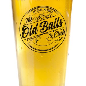 Old Balls Beer Glass - Funny Retirement or Birthday Gifts for Men - Unique Gag Gifts for Dad, Grandpa, Old Man, or Senior Citizen, 30th, 40th, 50th, 60th Birthday Gift for Men