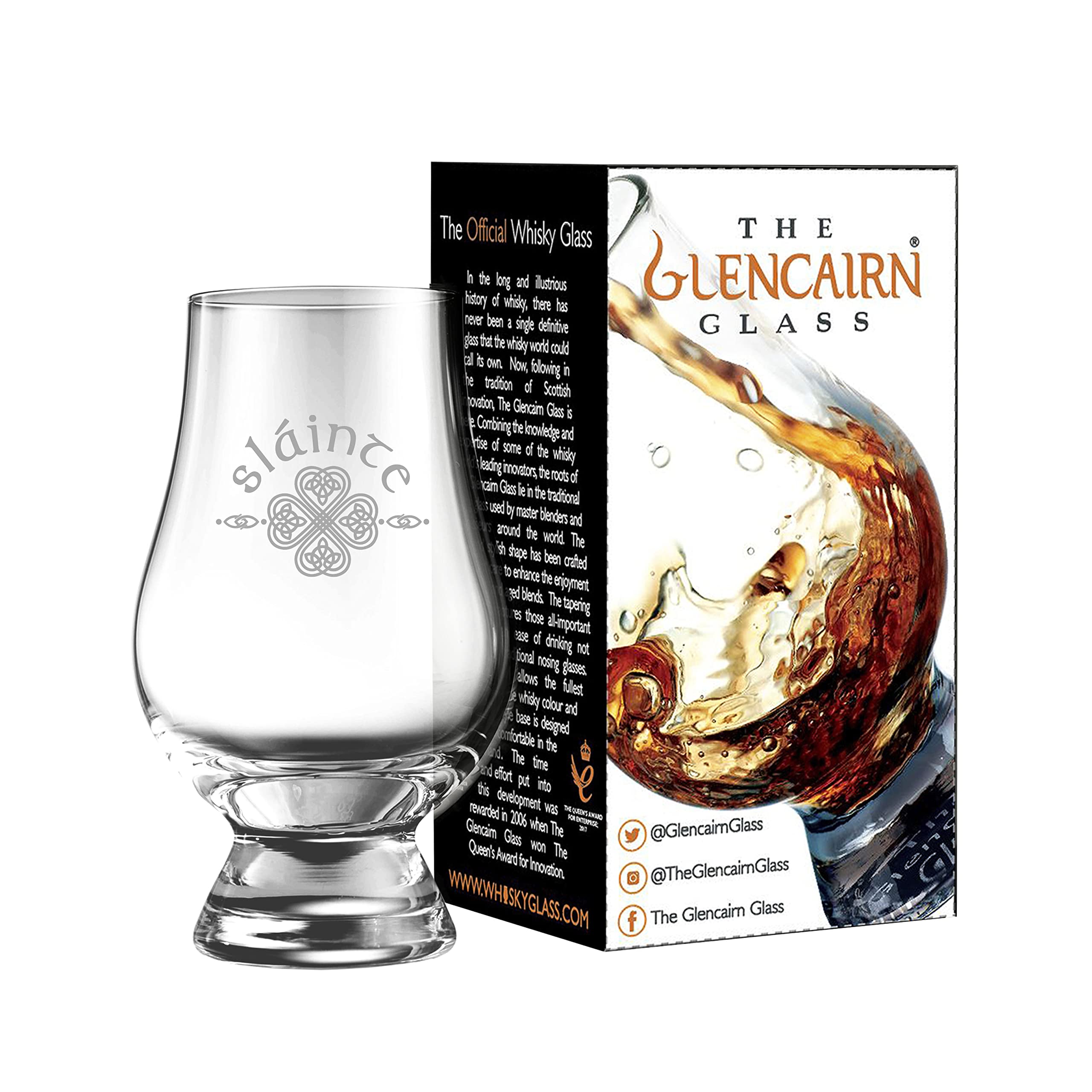 Glencairn Official Scottish Engraved 'Slainte Celtic Cross' Whisky Spirit Tasting Glass 170ml 6 floz