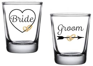 rogue river tactical bride and groom shot glass set gift for husband wife newlywed wedding gift set novelty