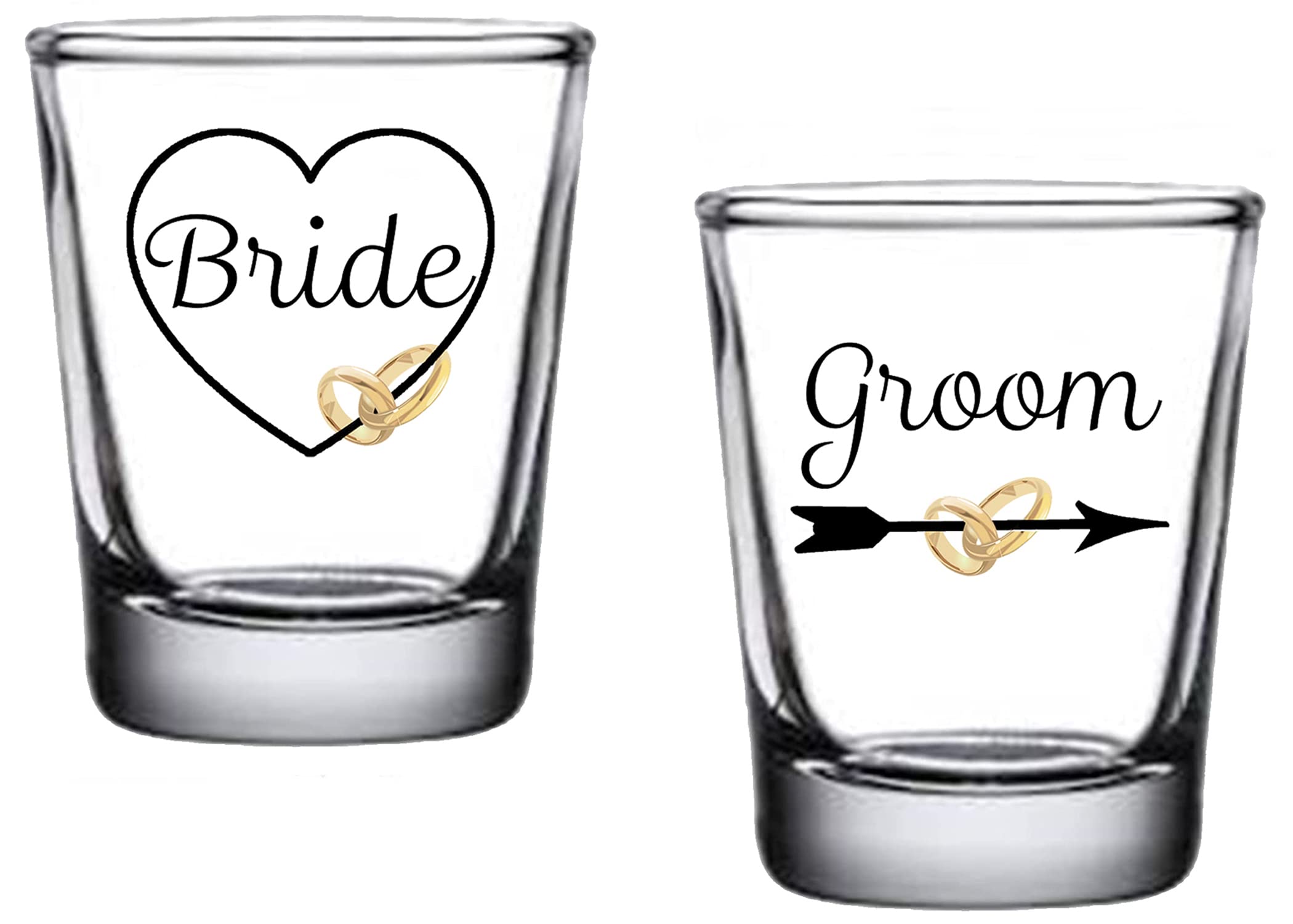 Rogue River Tactical Bride and Groom Shot Glass Set Gift For Husband Wife Newlywed Wedding Gift Set Novelty