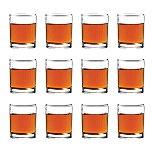 Vikko 2.75 Ounce Shot Glasses, Set of 12 Small Liquor and Spirit Glasses, Durable Tequila Bar Glasses For Alcohol and Espresso Shots (Canon)