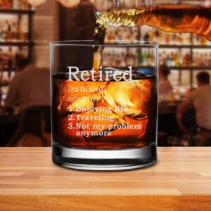 NeeNoNex Retired Definition Whiskey Glass Funny and Great Retirement Gift for Coworkers Boss Mom Dad Funny Dictionary Definition