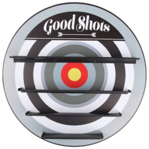 Lily’s Home Bullseye Archery Sports Inspired Shot Glass Wall Display Shelf | Shot Glasses Not Included | 17.5 Inch