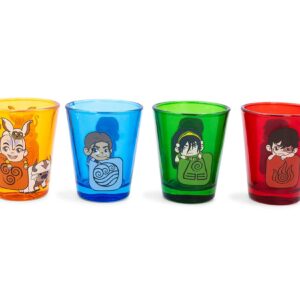 Surreal Entertainment Avatar: The Last Airbender Chibi Characters 2-Ounce Shot Glasses | Set of 4