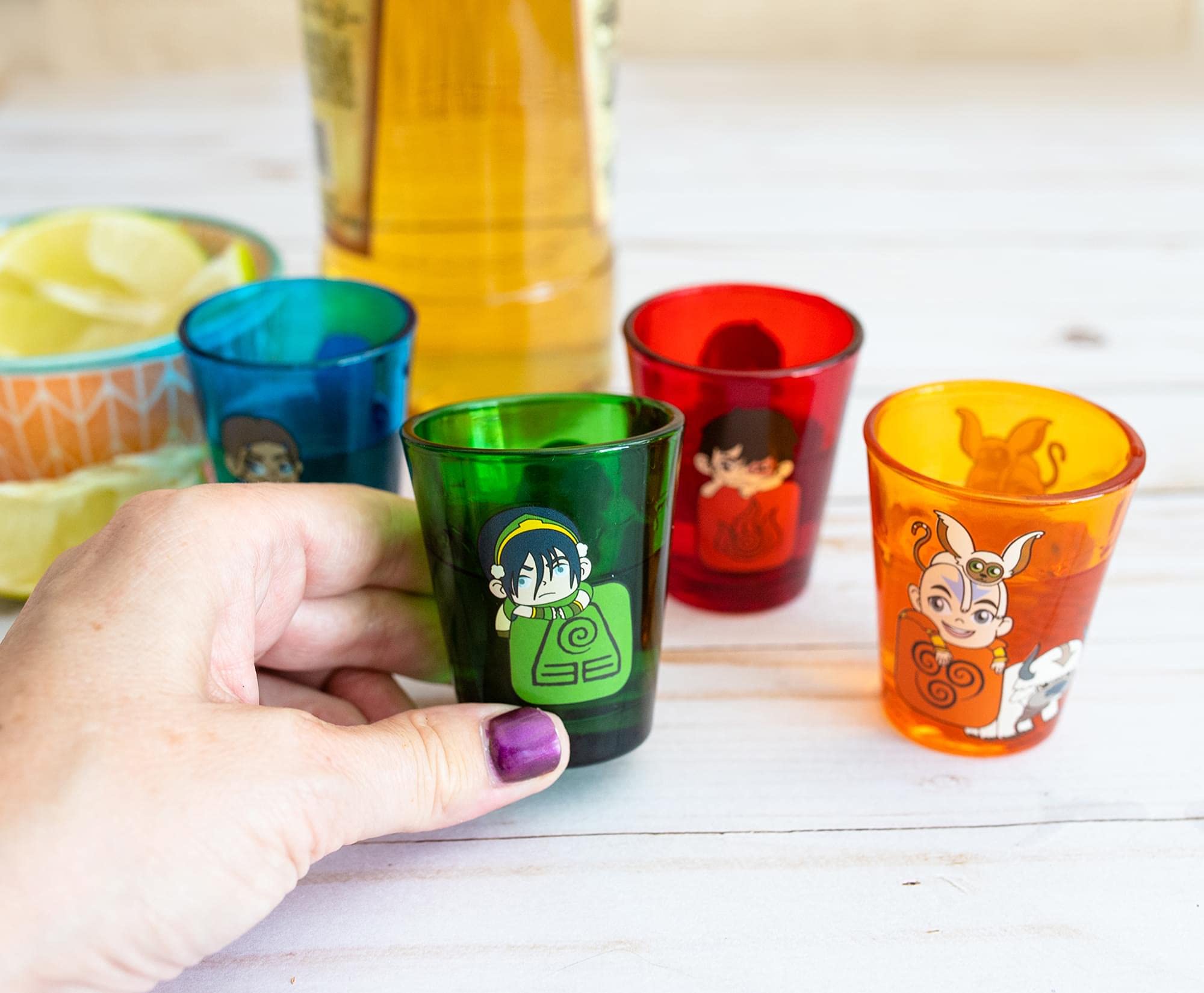 Surreal Entertainment Avatar: The Last Airbender Chibi Characters 2-Ounce Shot Glasses | Set of 4